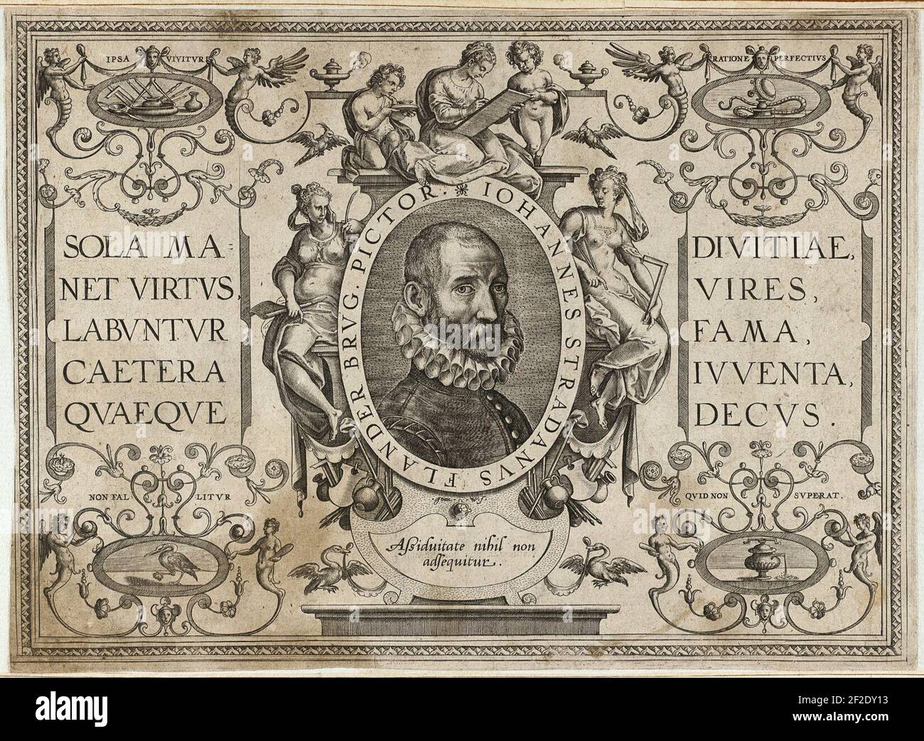 Portret van Johannes Stradanus in een ovale lijst Stock Photo - Alamy