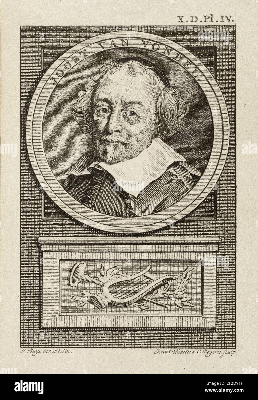 Portret van Joost van den Vondel Stock Photo - Alamy