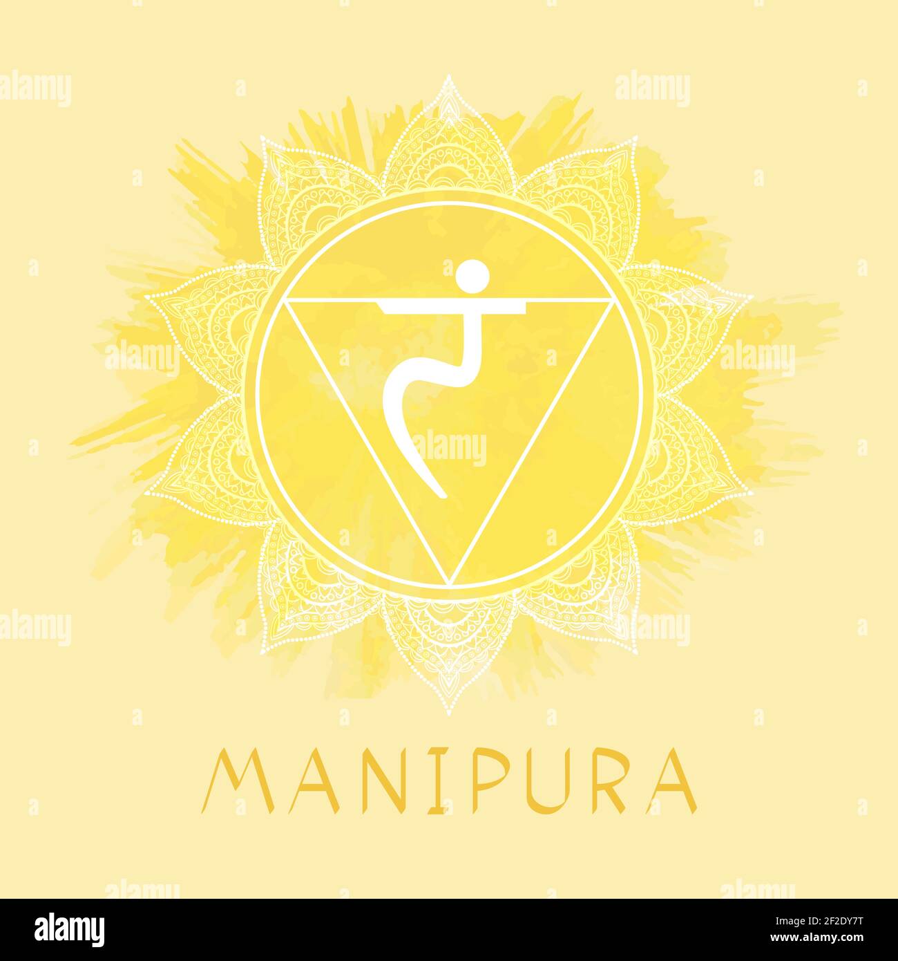 Vector illustration with symbol Manipura - Solar Plexus chakra on ...