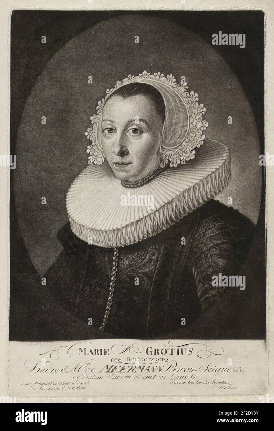 Portret van Maria van Reigersberch,echtgenote van Hugo de Groot Stock ...