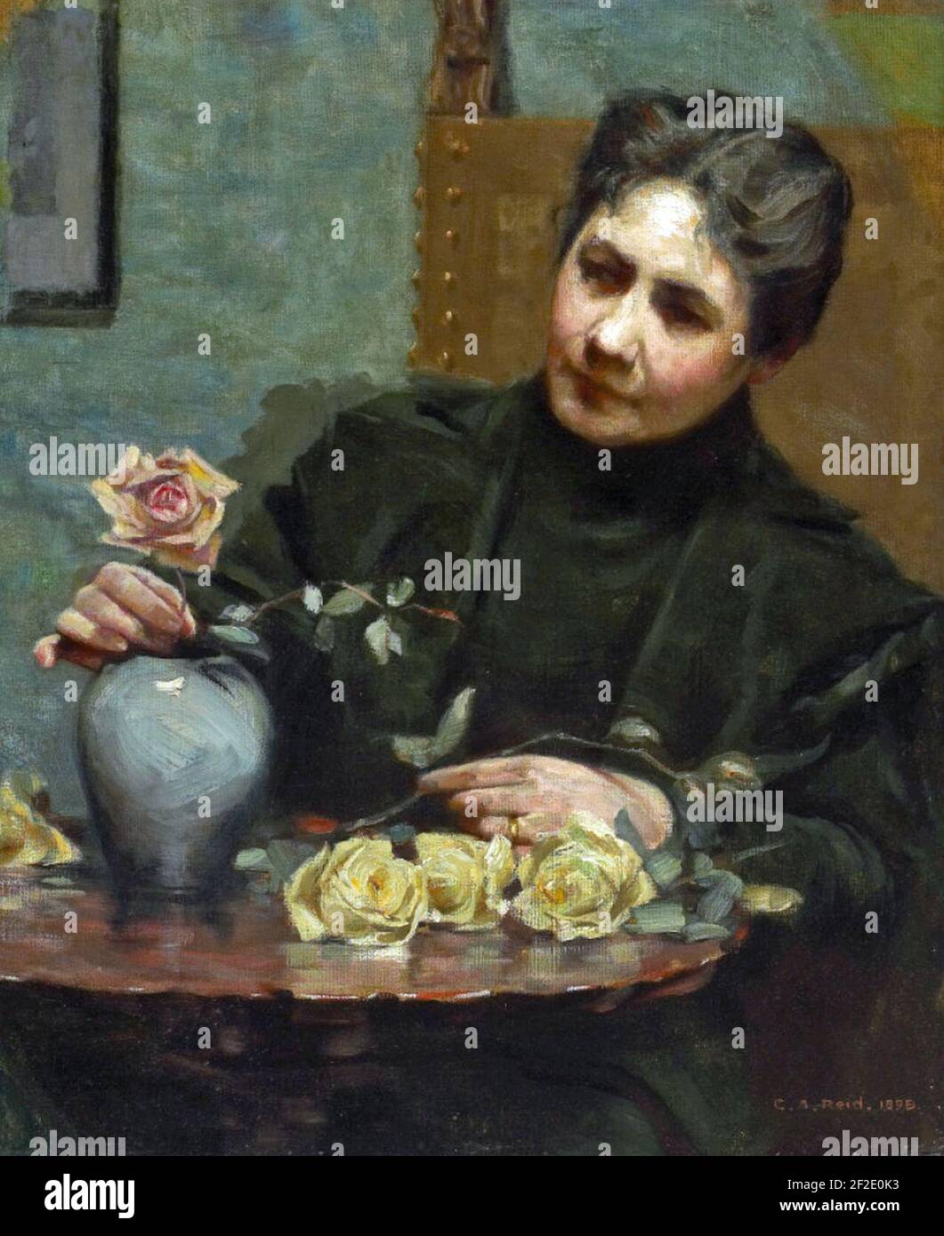 Portriat of Mary Hiester Reid by George Agnew Reid 1898 Stock Photo - Alamy