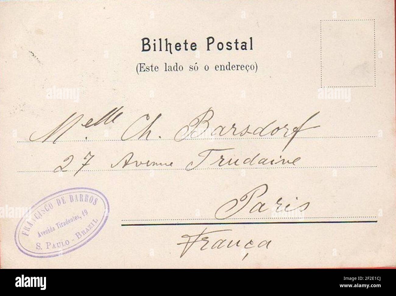 Postal Avenida Paulista 04 (reverso Stock Photo - Alamy