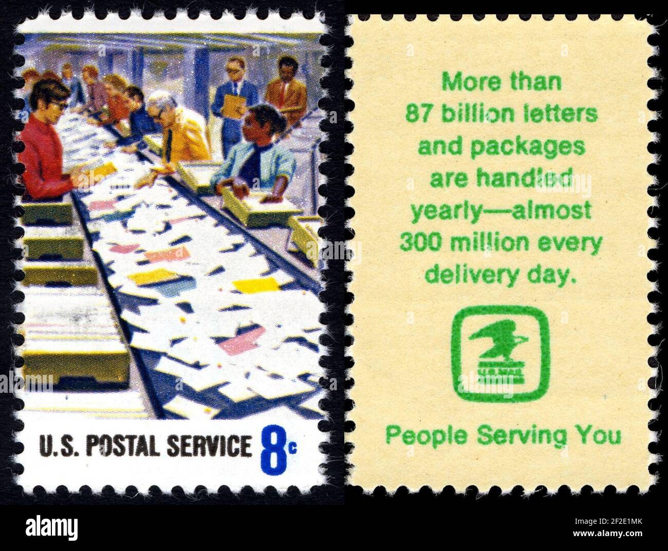 Postal Service Employees - Letter Facing - 8c 1973 issue U.S. stamp ...