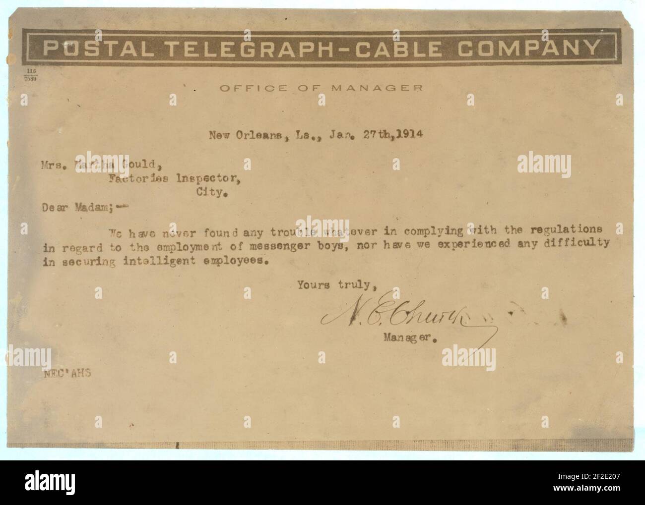 Postal Telegraph Co Stock Photo - Alamy