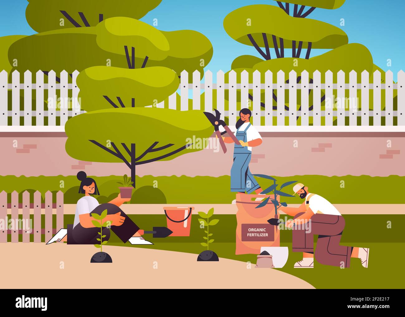 Teamwork growth plants in Stock Vector Images - Alamy