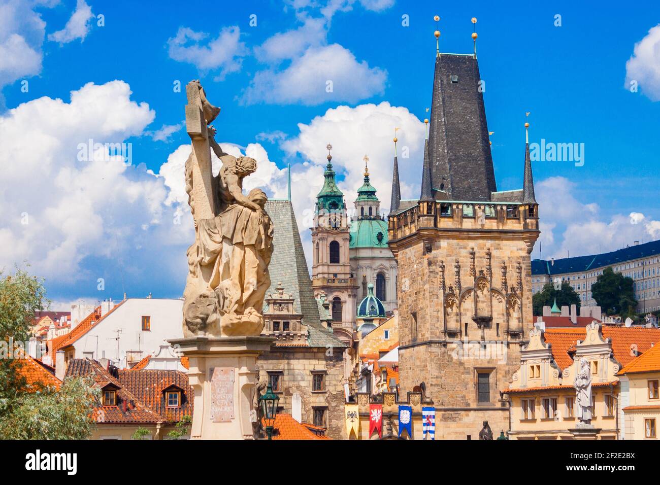 Karlov or charles bridge in Prague in summer Stock Photo - Alamy