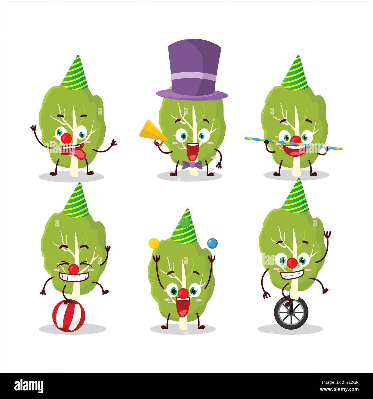 Cartoon character of collard greens with various circus shows. Vector ...