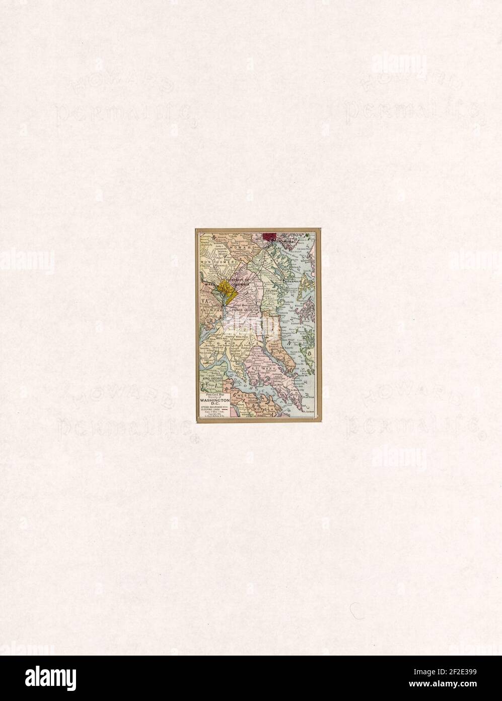 Post-card map, vicinity of Washington D.C Stock Photo - Alamy