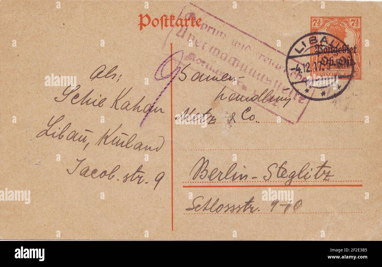Postcard Ober-Ost 1917 Stock Photo - Alamy