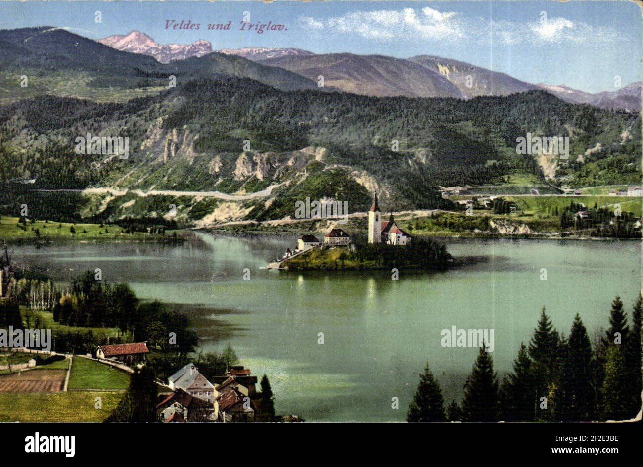 Postcard of Bled 1910 Stock Photo - Alamy
