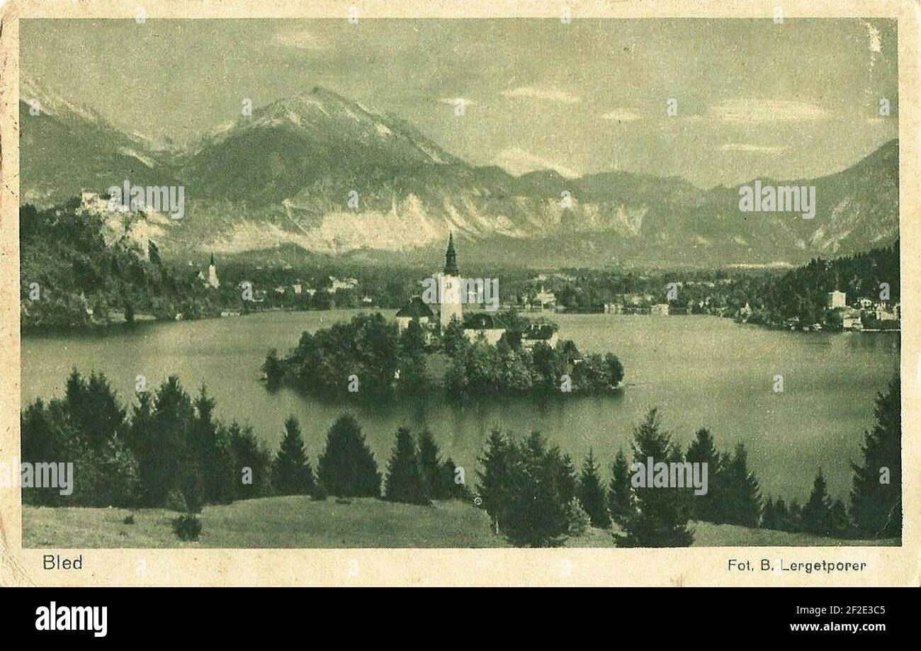 Postcard of Bled 1923 (2 Stock Photo - Alamy