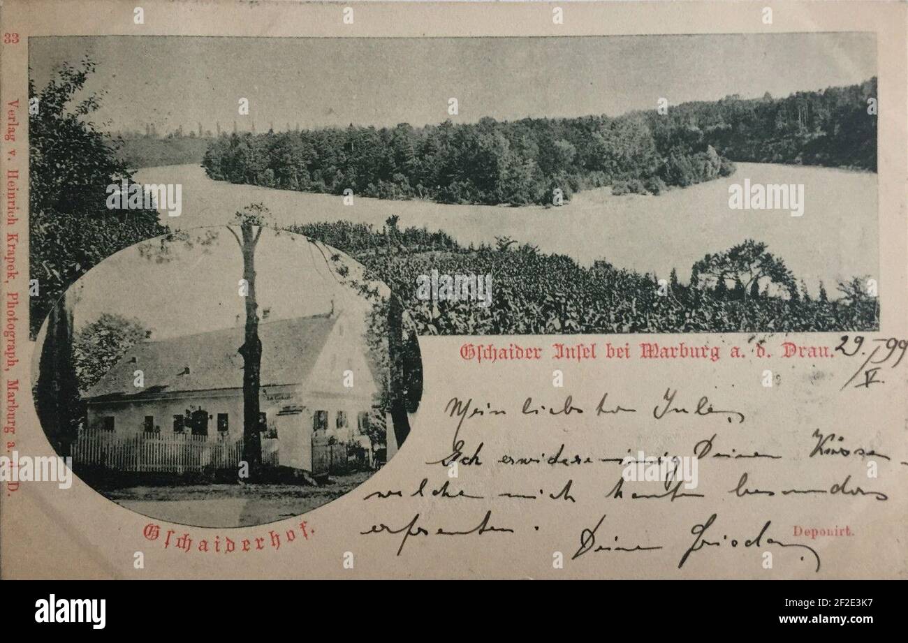 Postcard of Maribor 1899 (10 Stock Photo - Alamy