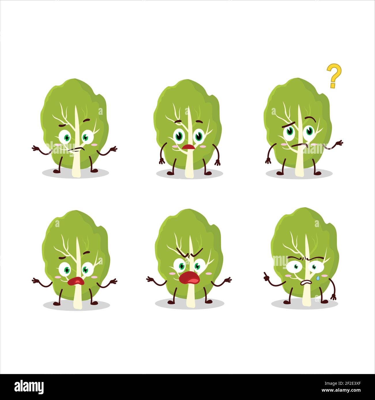 Cartoon character of collard greens with what expression. Vector ...