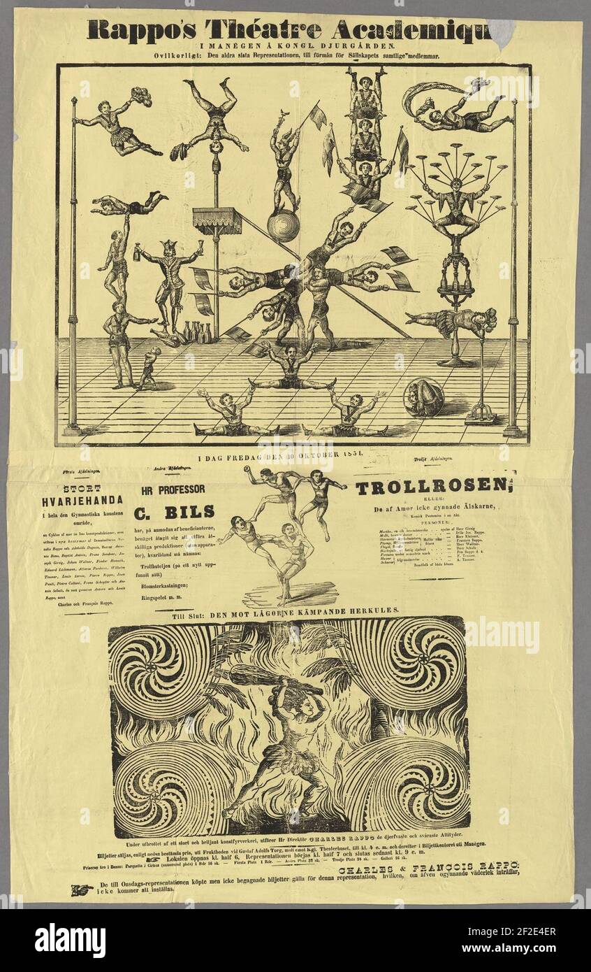 Poster 1851 Rappos Theatre Academique Stock Photo - Alamy