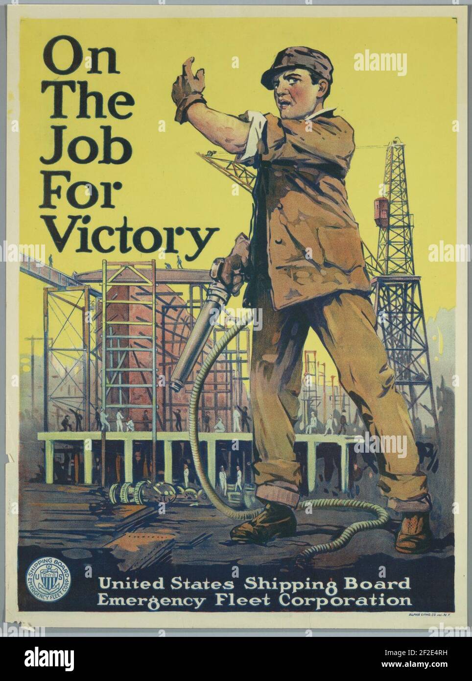 Poster, United States Shipping Board- On the Job for Victory, possibly ...