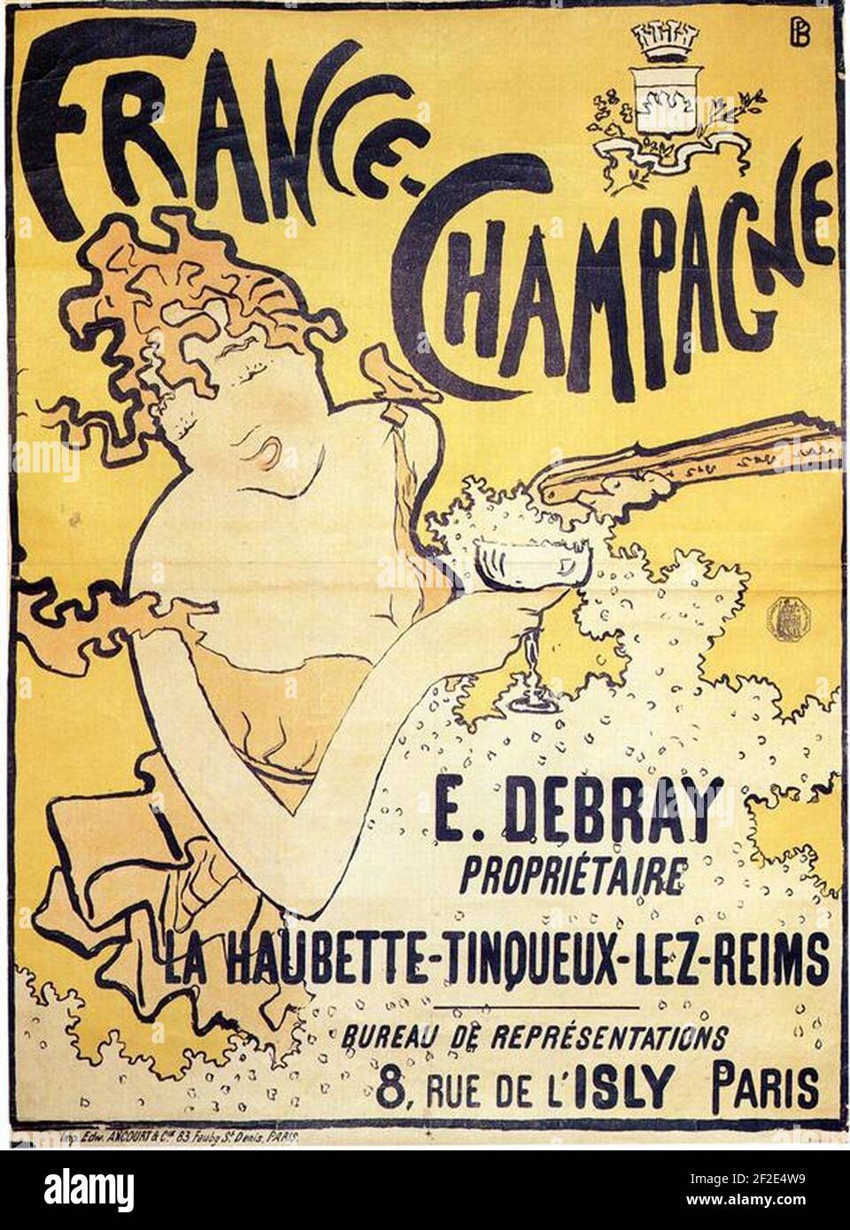 Champagne vintage advertising poster hi-res stock photography and ...