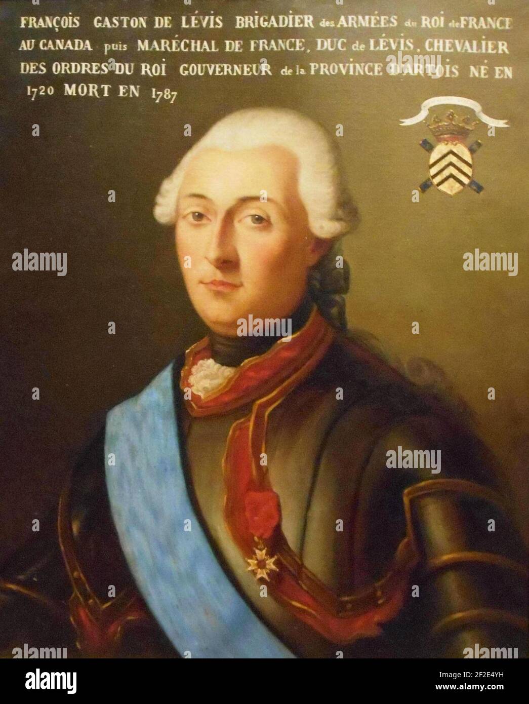 Posthumous portrait painting of François Gaston de Lévis known as the ...