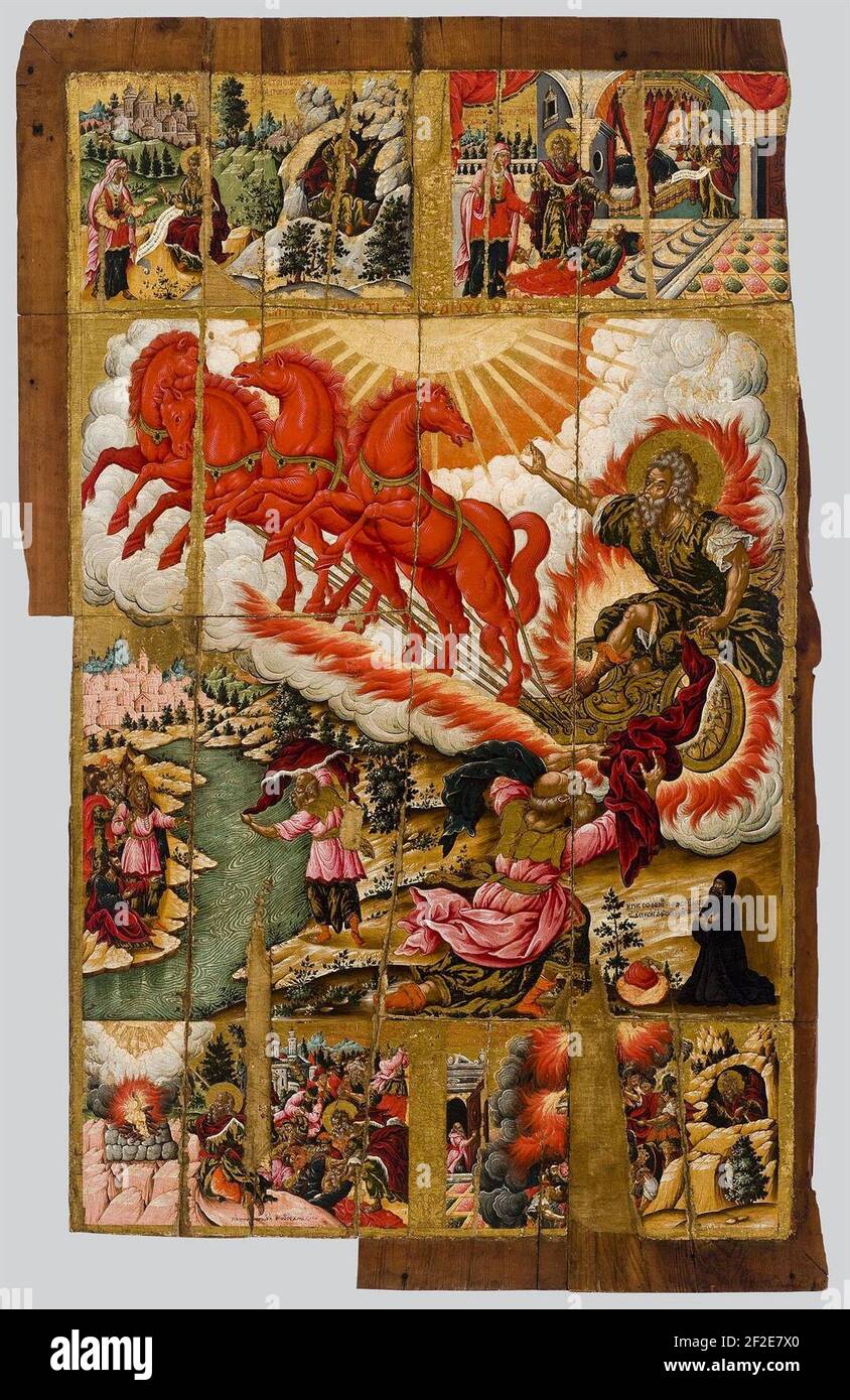 Poulakis Theodoros-The ascension of prophen Elijah and scenes from his ...