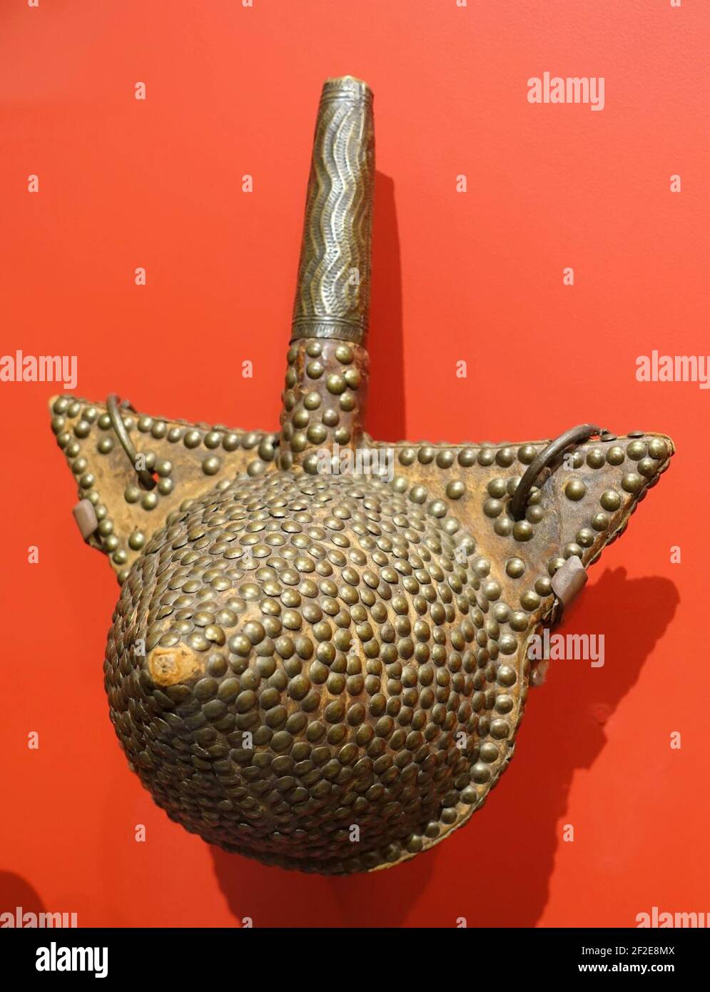 Powder flask, Morocco, wood, brass tacks - African Stock Photo - Alamy
