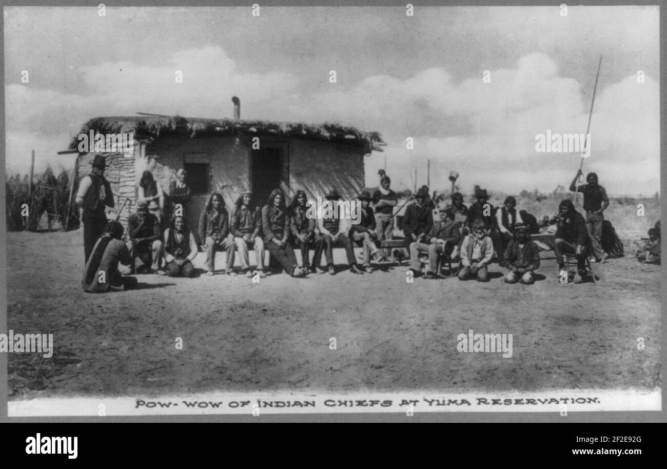 Pow-wow of Indian chiefs at Yuma reservation Stock Photo - Alamy