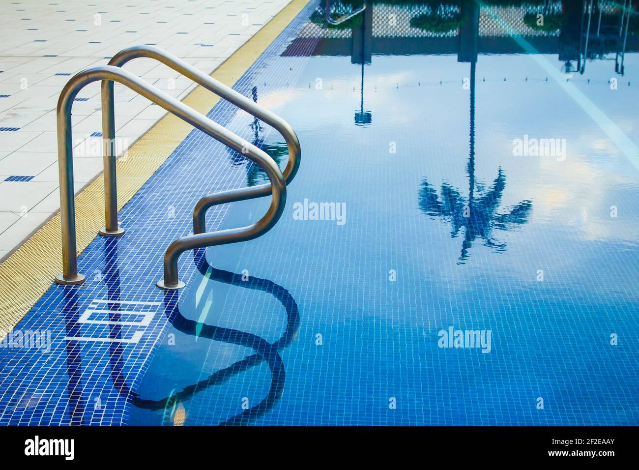 Swimming pool ladder handrails stairs hi-res stock photography and ...