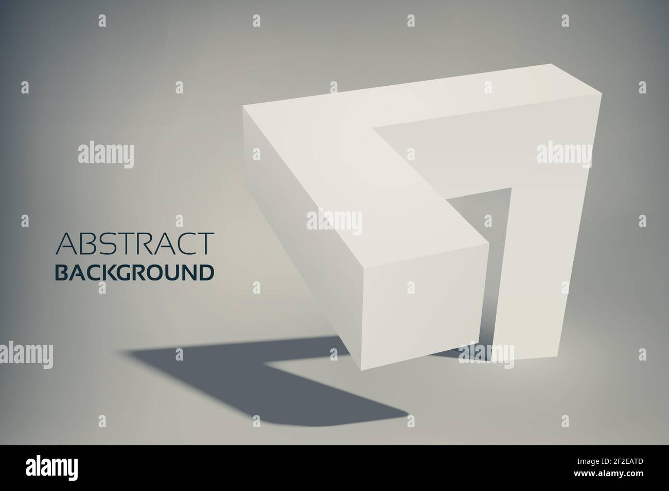Business geometric web design concept with 3d gray abstract shape on ...