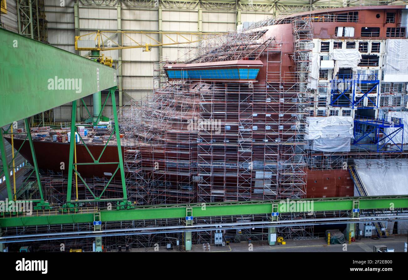 Wismar, Germany. 08th Mar, 2021. The first Global Class cruise ship ...