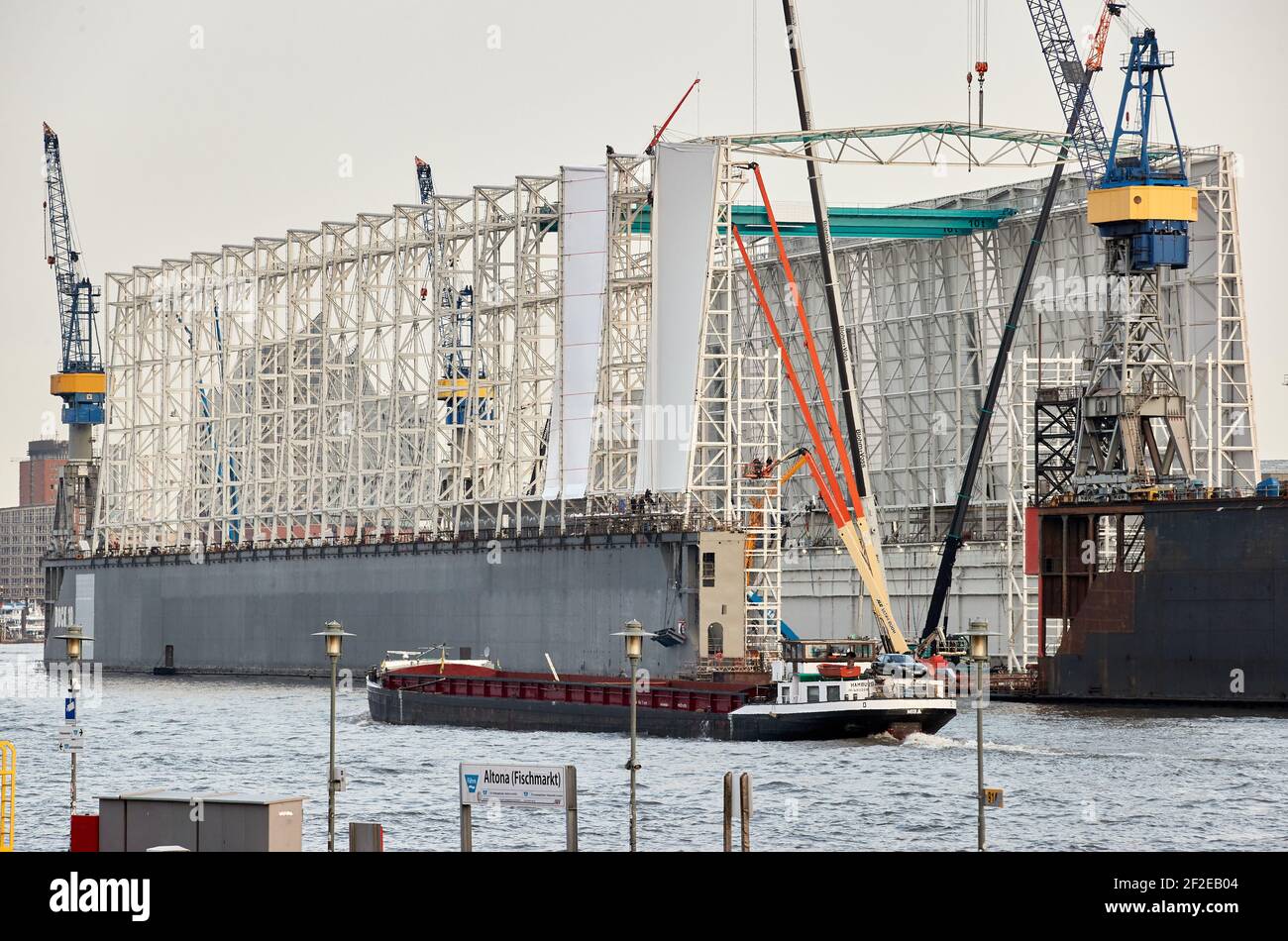Hamburg, Germany. 22nd Feb, 2021. Blohm Voss's Dock 10 in the Port of ...