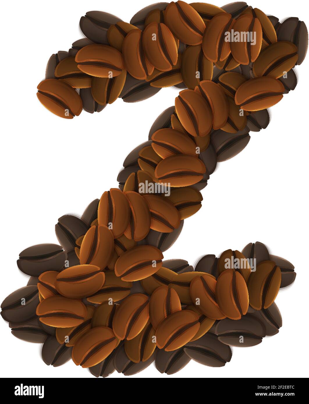 Design Icon Object with letter Z made of coffee beans isolated vector ...