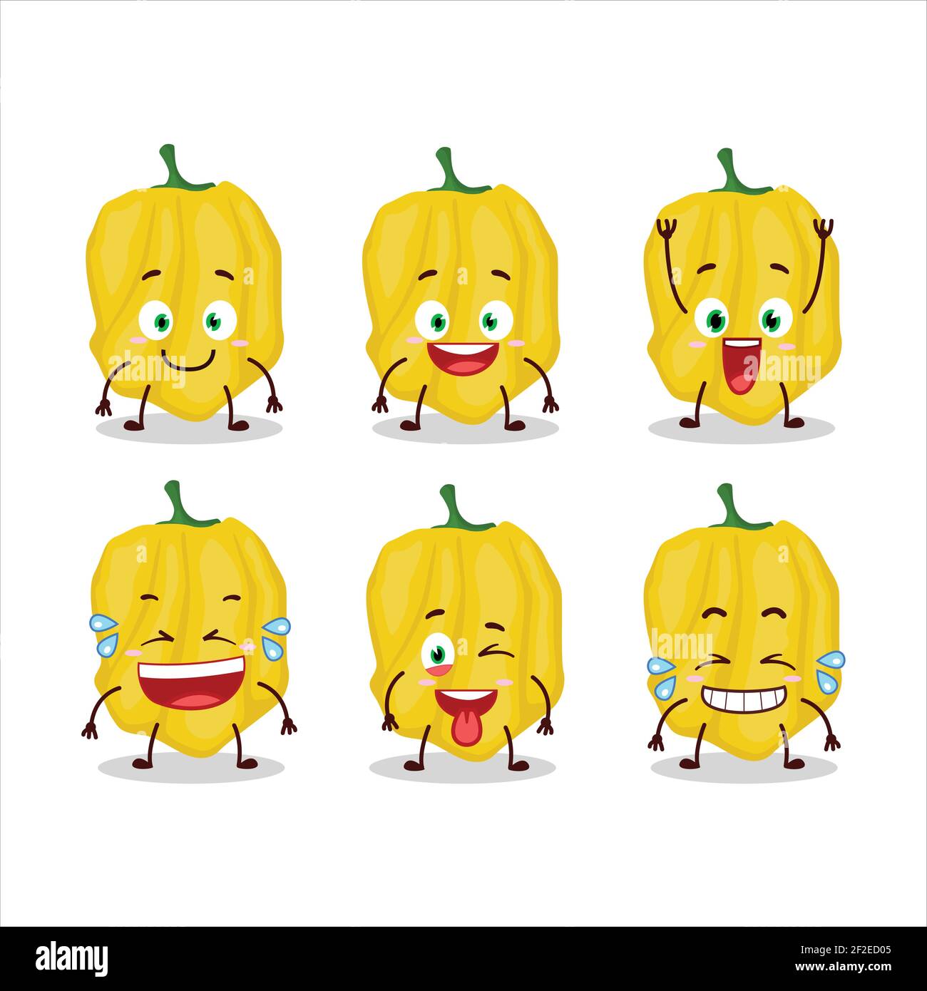 Cartoon character of yellow habanero with smile expression. Vector ...
