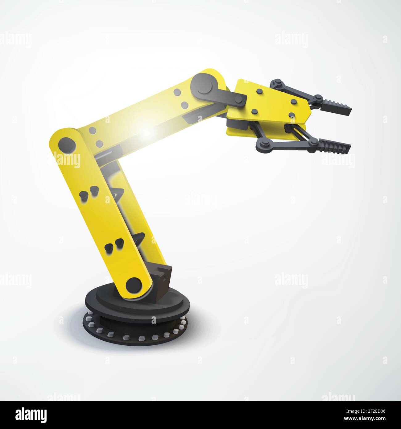 Industrial engineering colorful concept with realistic robotic ...