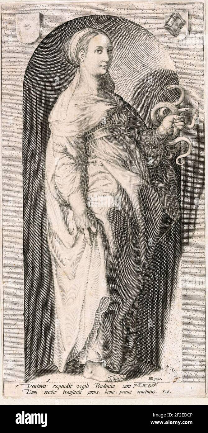 (Prudentia) (Die sieben Tugenden) (1593 Stock Photo - Alamy