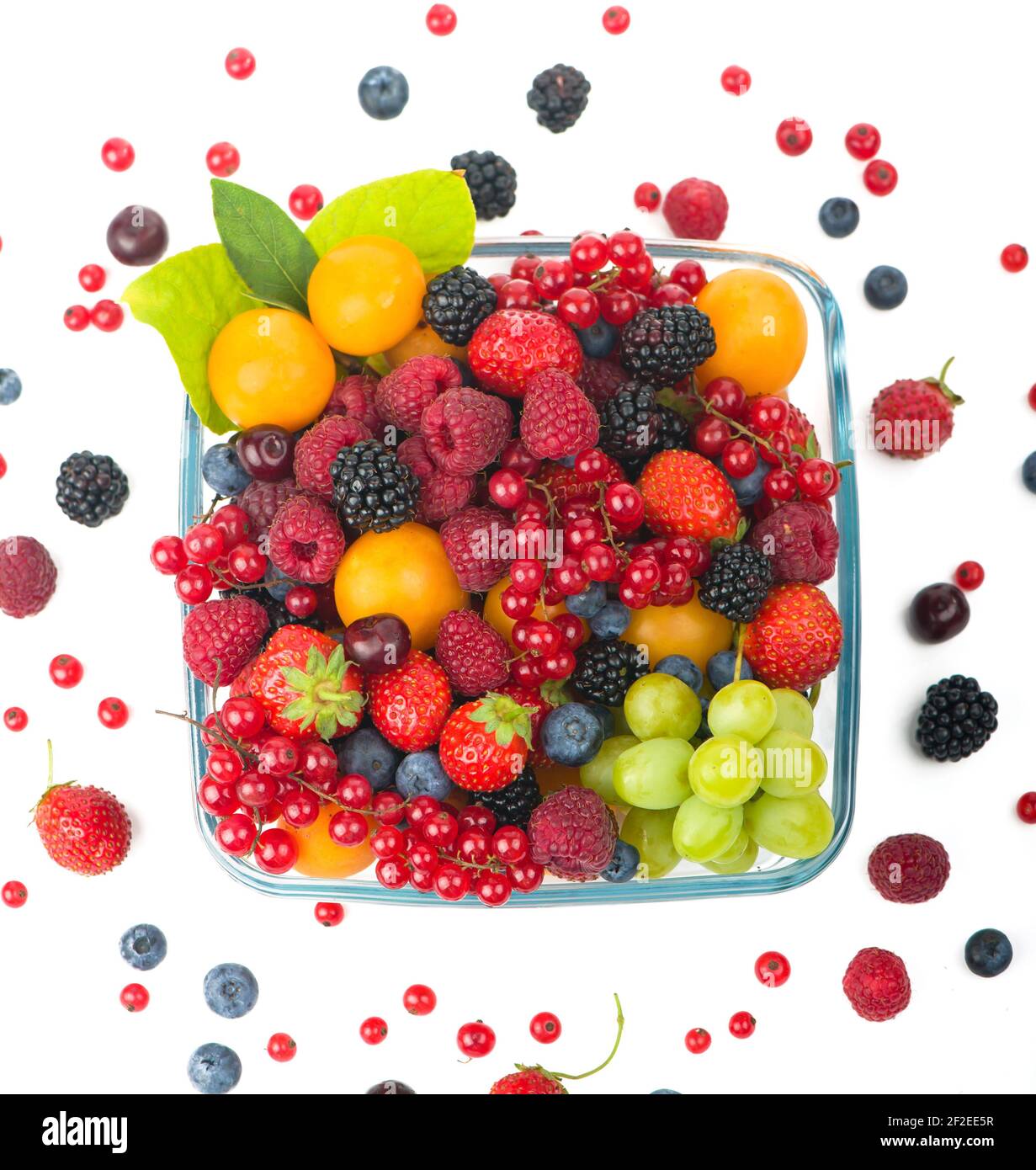 berry mix isolated on a white background Stock Photo - Alamy