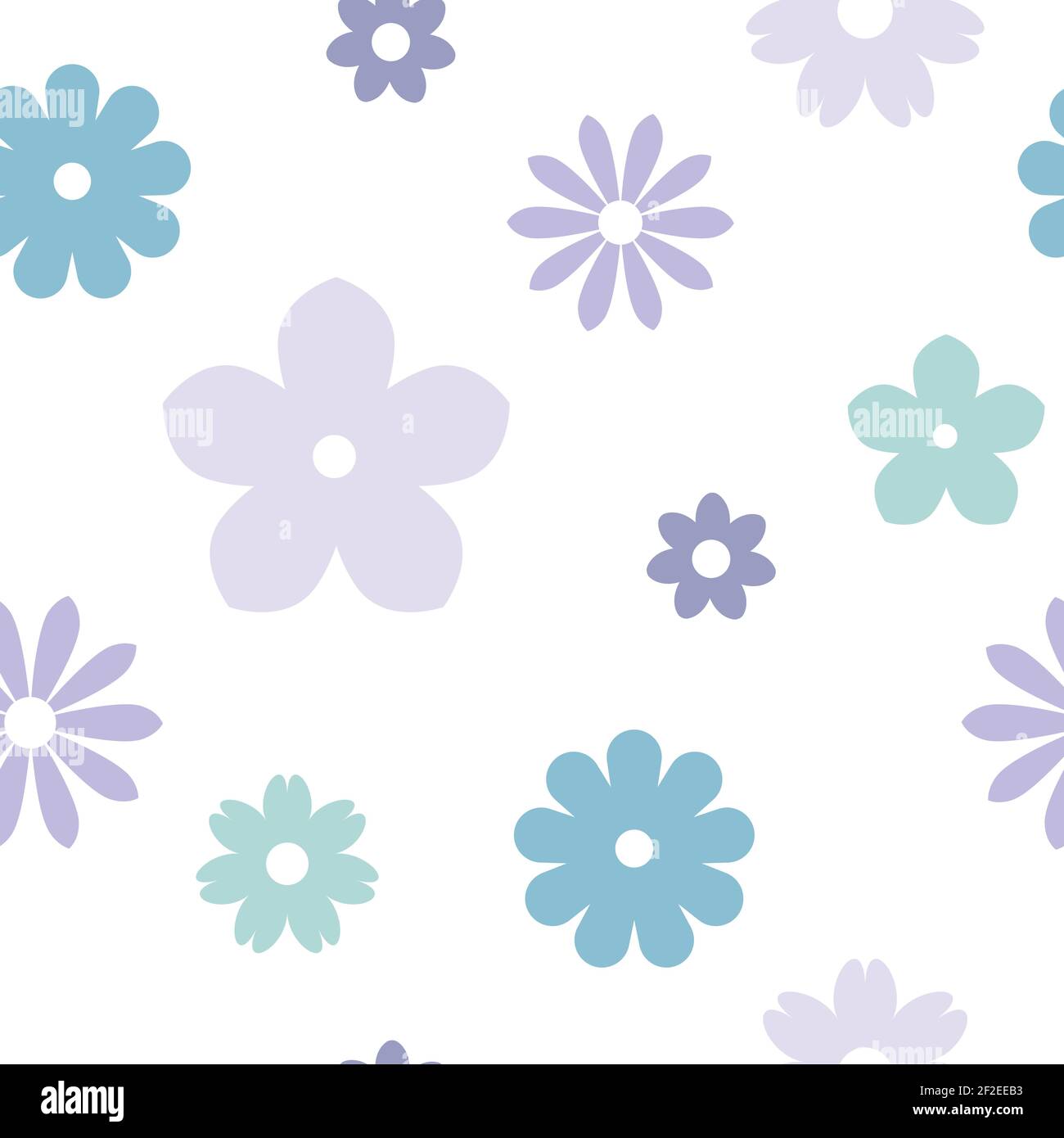 Blue Vector Floral Pattern