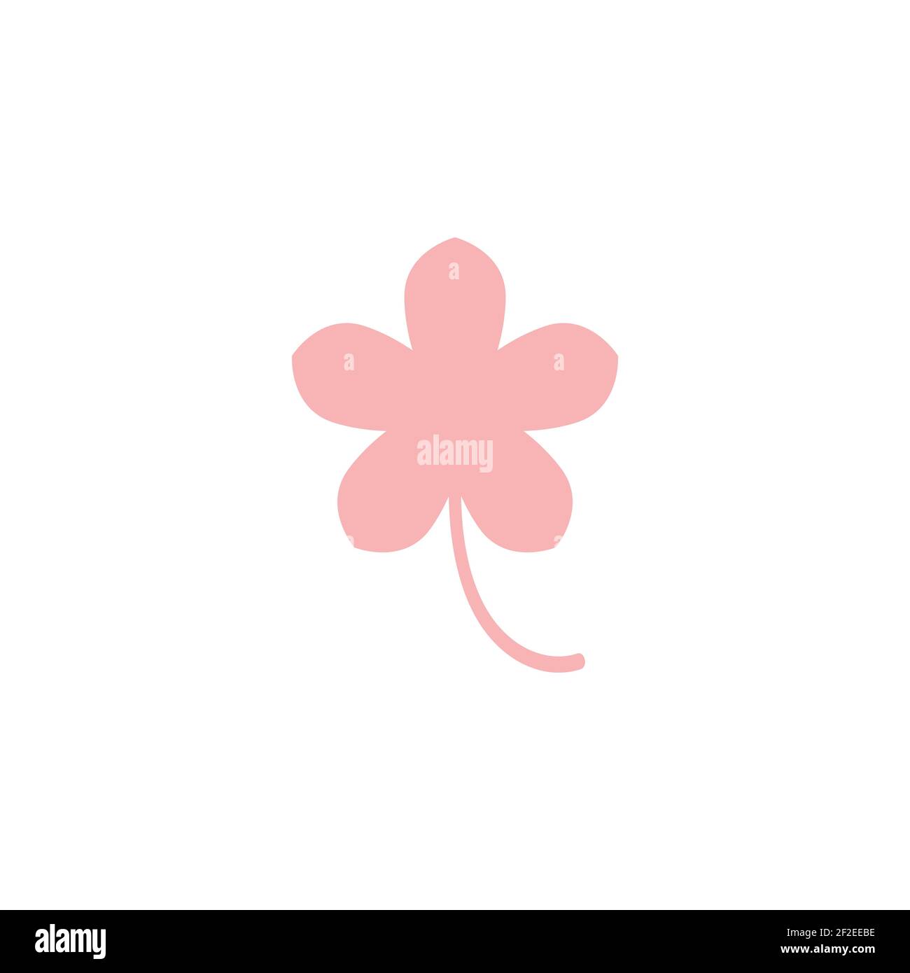 Pink flat icon of forget-me-not flower. Isolated on white. Vector ...