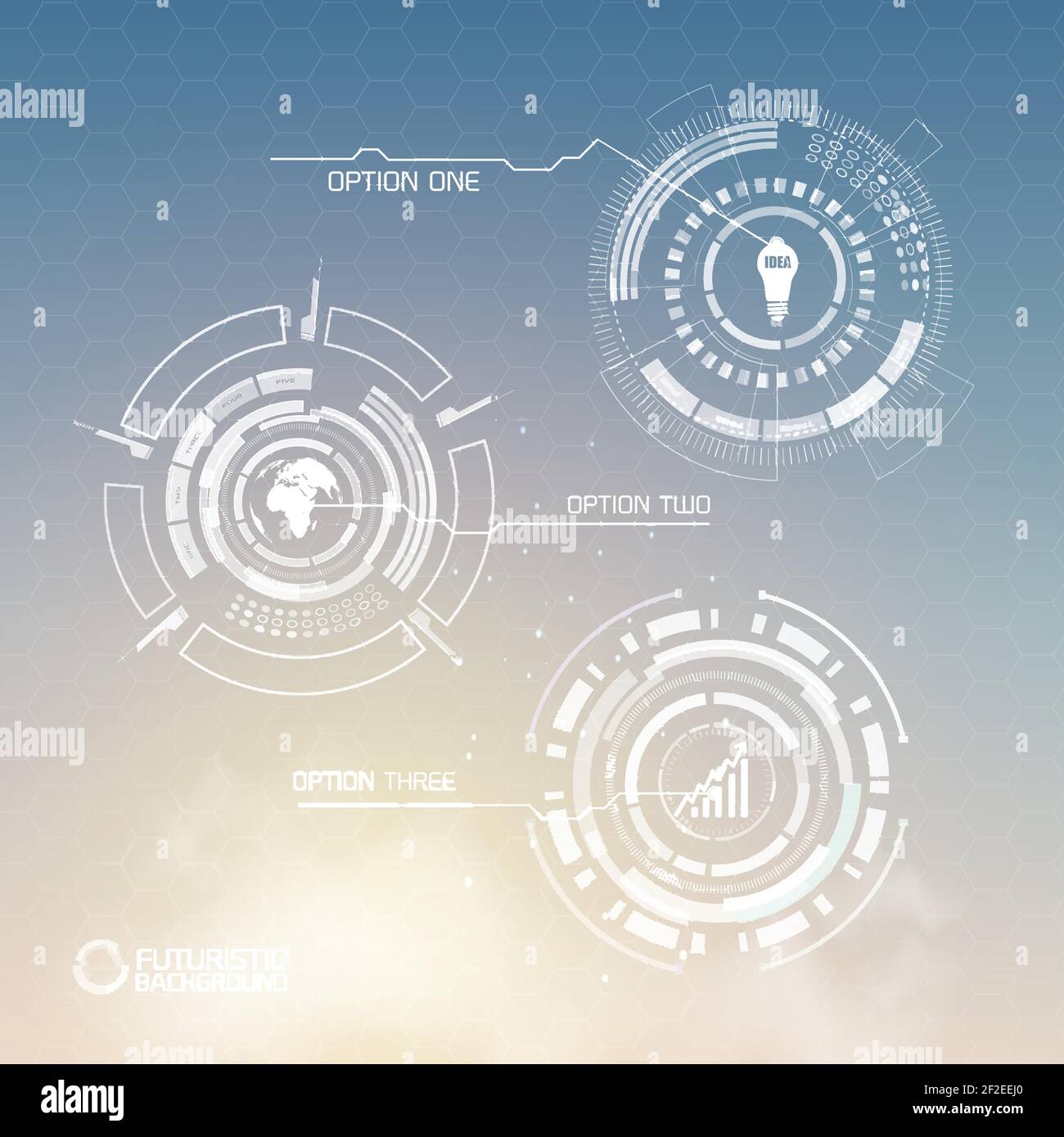 Digital virtual infographic template with abstract shapes business ...