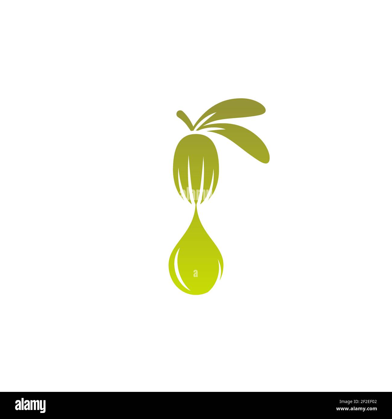 Shea nut with oil drop green icon. vitellaria beauty and cosmetics oil ...