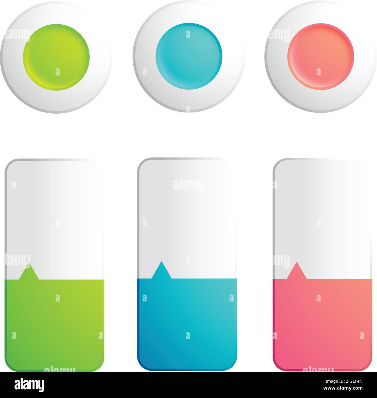 Set of buttons and strips collection with round elements and strips ...