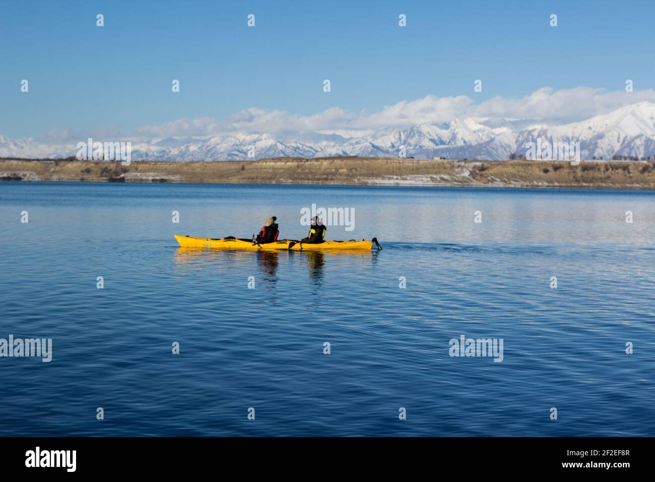 Winter Kayaking on Issyk Kol Lake in Kyrgyzstan Stock Photo - Alamy