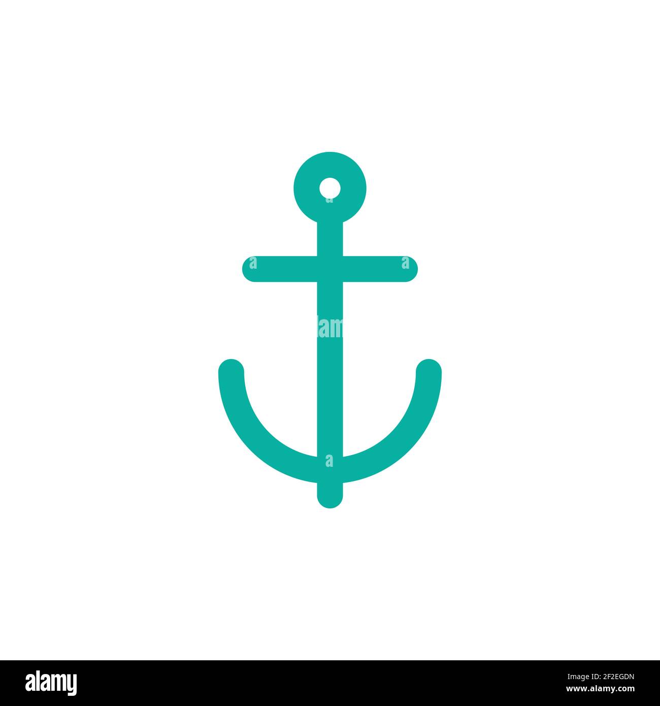 Anchor vector simple line icon. Nautical maritime illustration. sea and ...