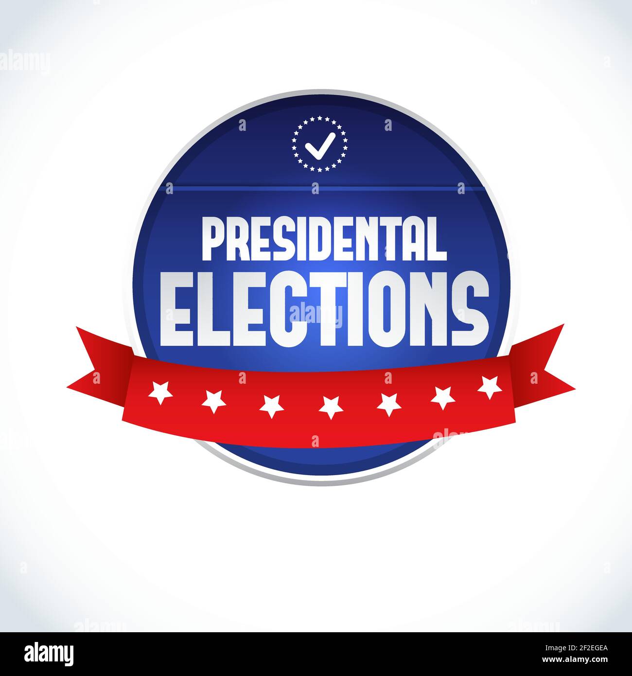 2016 usa presidential election lable with red ribbon on white ...