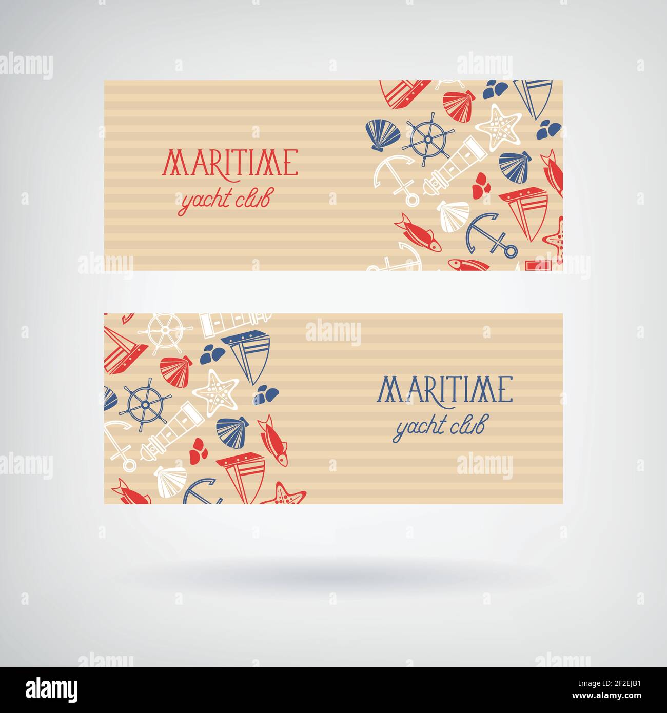 Vector set of two yacht club banners with information about the name of ...