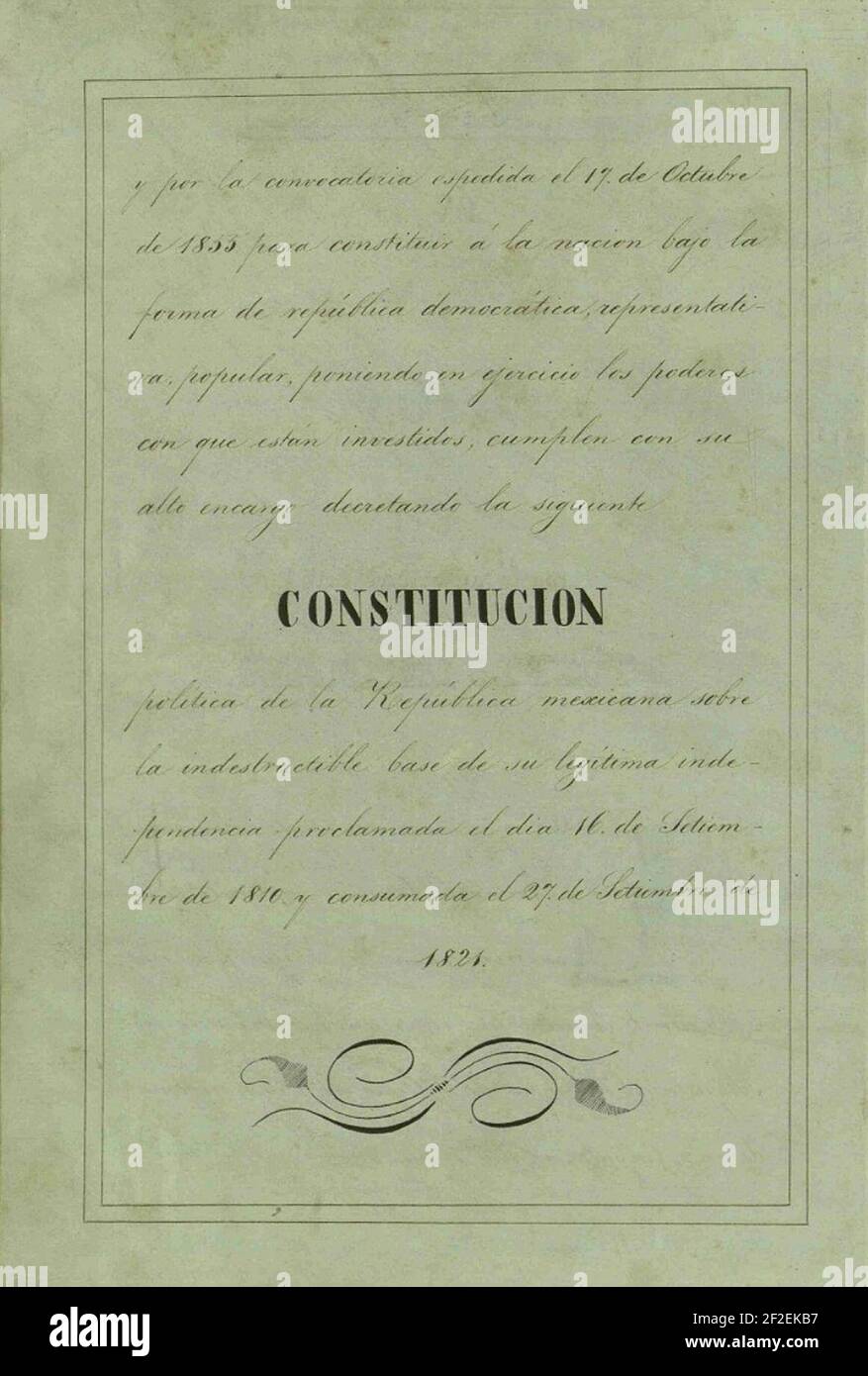 Preambulo 2 Constitucion de 1857 Stock Photo - Alamy