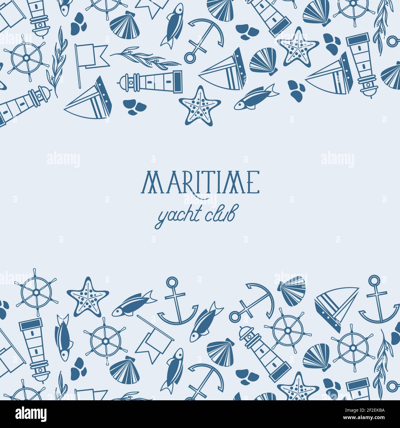 Vintage maritime background with inscription and hand drawn nautical ...