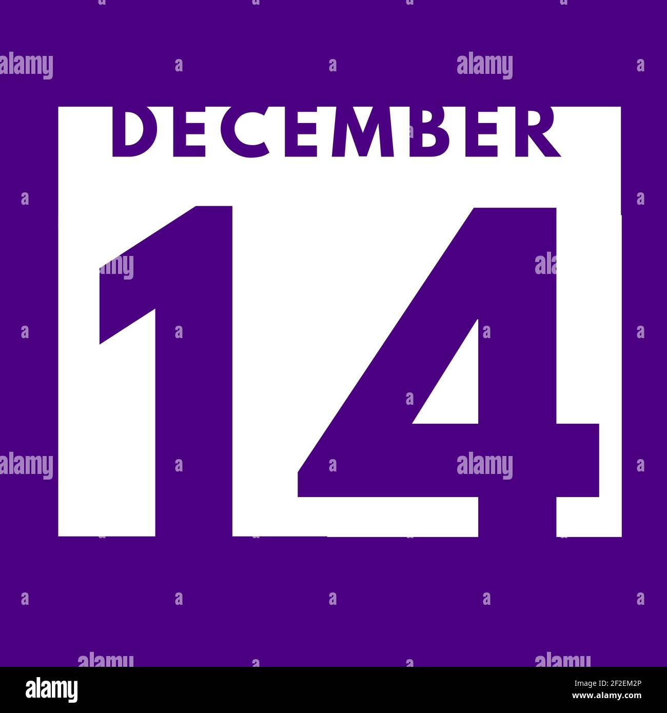 December 14 . flat modern daily calendar icon .date ,day, month ...