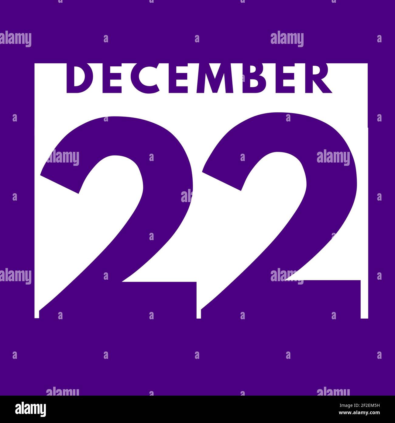 December 22 . flat modern daily calendar icon .date ,day, month ...