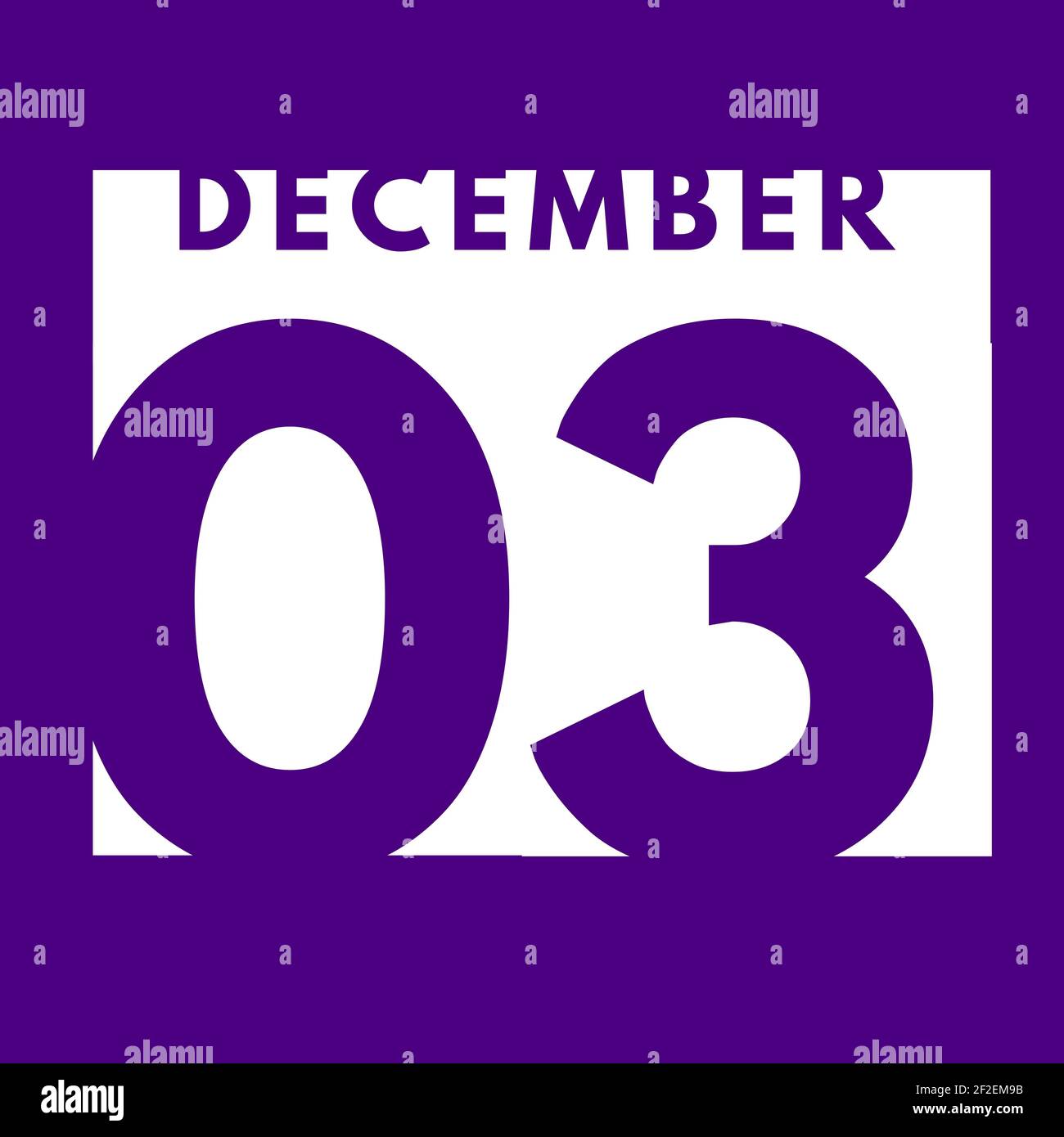 December 3 . flat modern daily calendar icon .date ,day, month ...