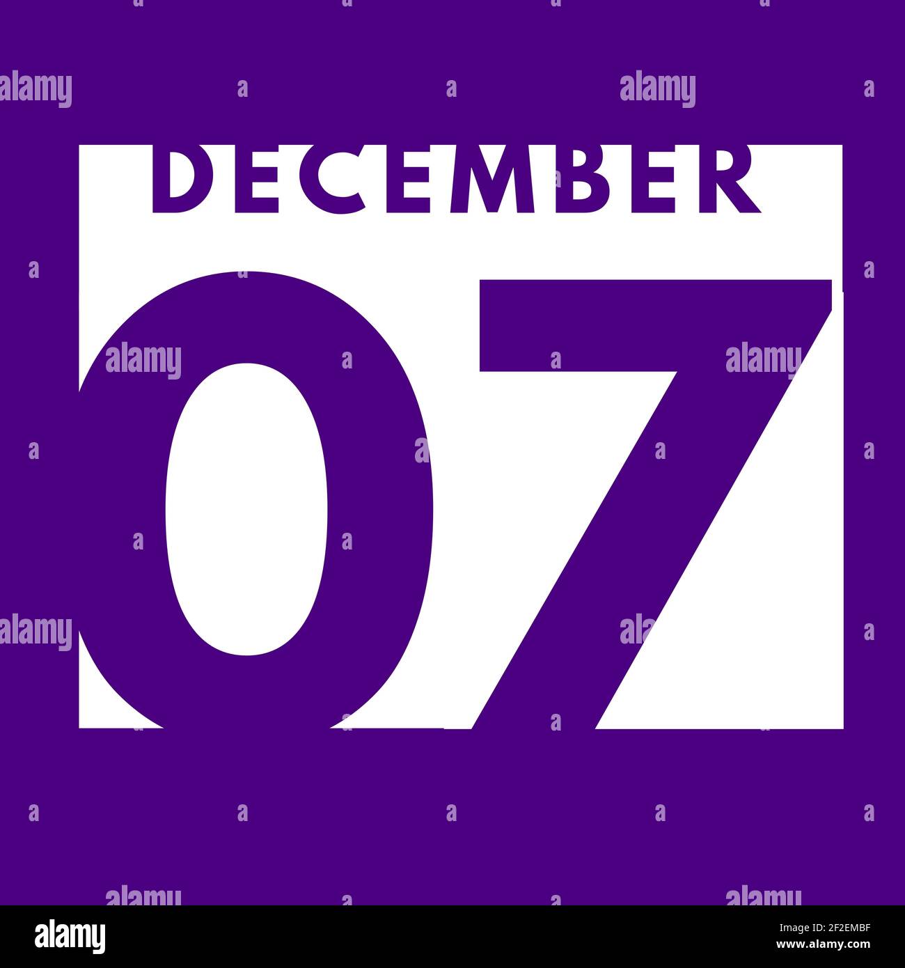 December 7 . flat modern daily calendar icon .date ,day, month ...