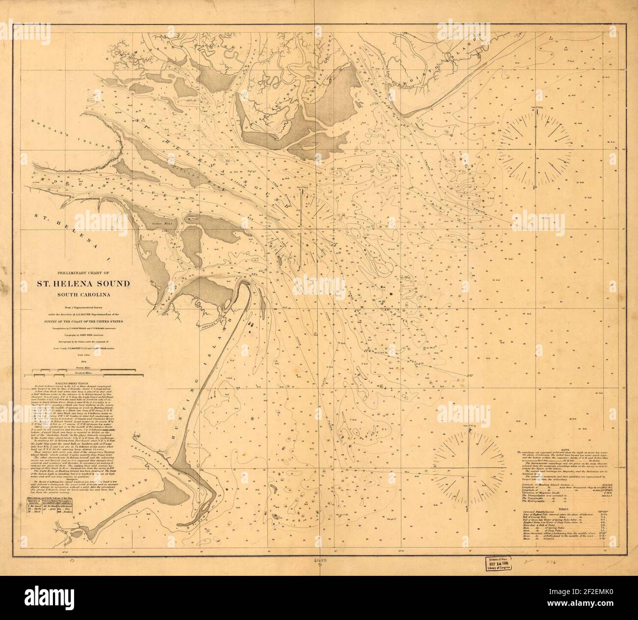 Preliminary chart of St. Helena Sound, South Carolina Stock Photo - Alamy