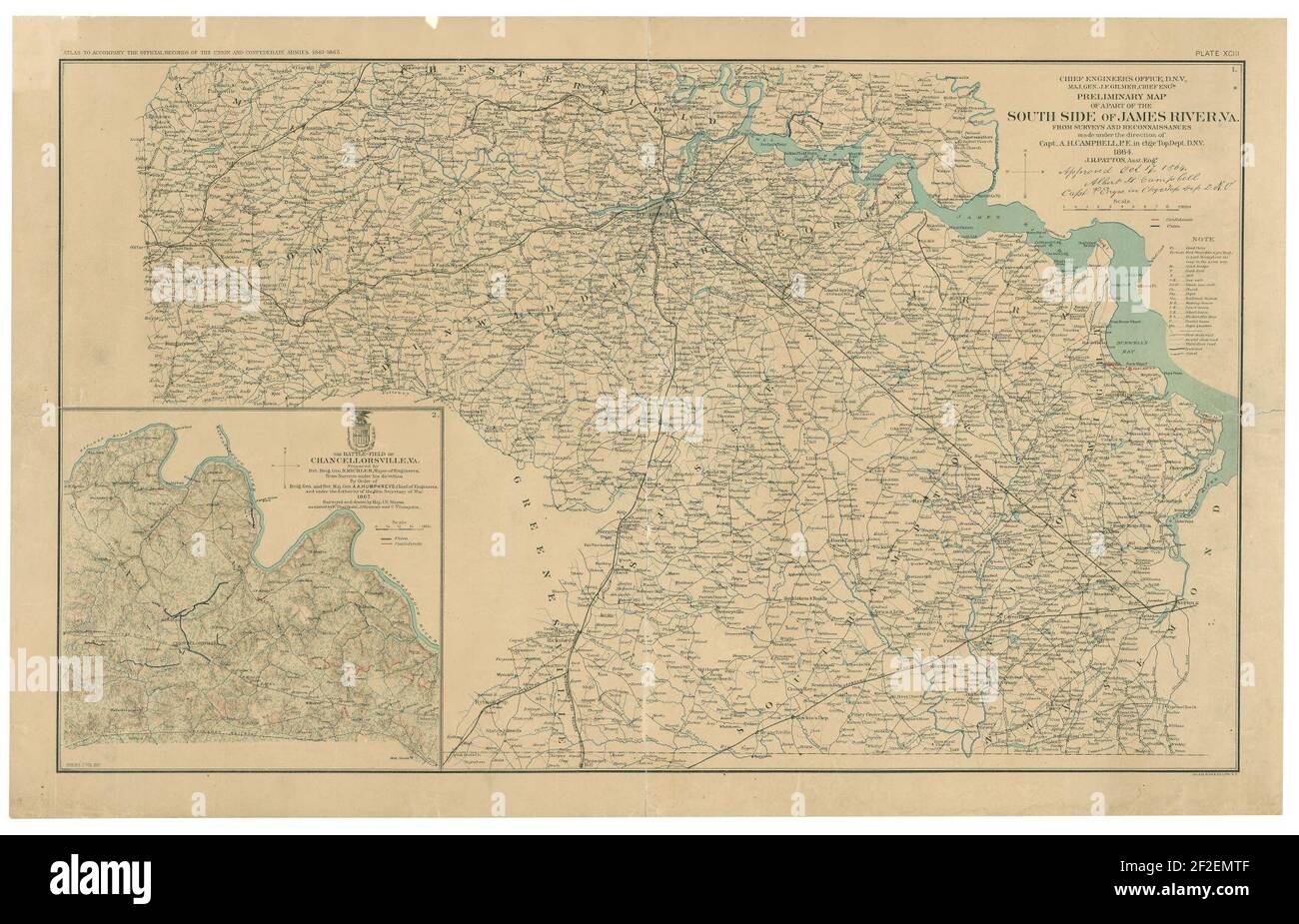 Preliminary map of a part of the south side of James River, Va. - from ...